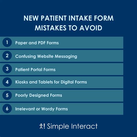 6 Common Mistakes In New Patient Intake Forms Simple Interact