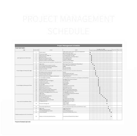 Project Management Schedule Excel Template And Google Sheets File For Free Download Slidesdocs