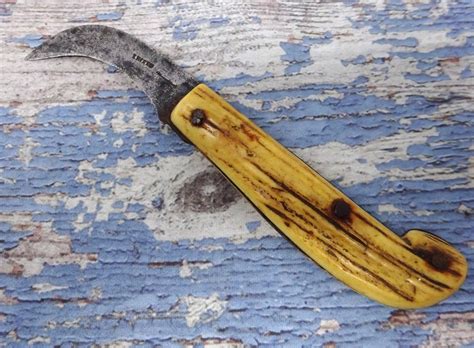 Antique Pruning Knife With Horn Handle Old Penknife Vintage Pocket