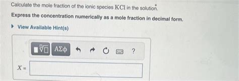 Calculate The Mass Percent Of KCl In The Solution Chegg Com