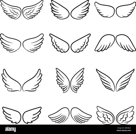 Dibujos En Blanco Y Negro De Alas De Angeles