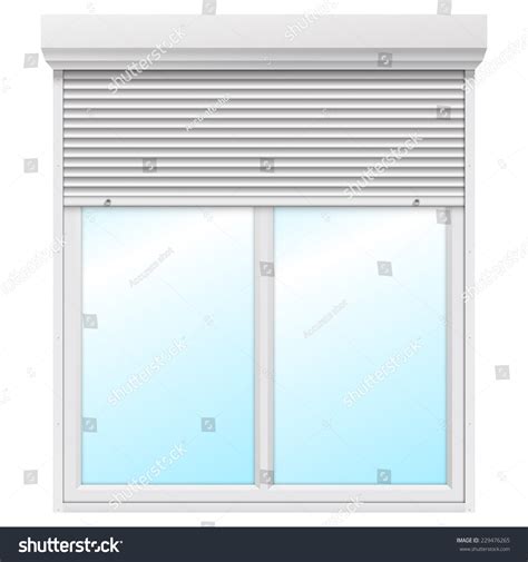 Vector Illustration Window Rolling Shutter Halfopened Stock Vector Royalty Free 229476265