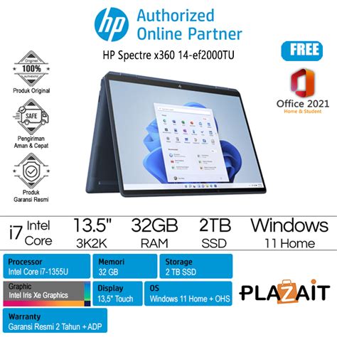 Laptop Hp Spectre X360 14 Ef2000tu Plaza It