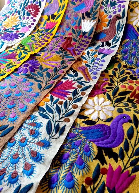 Mexican Embroidery Otomi Textiles Mayan Fabric Original Mexican