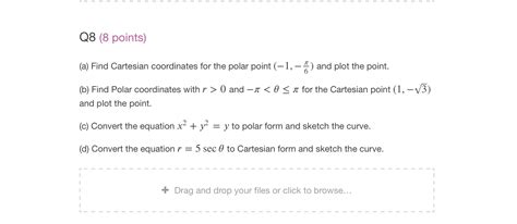 solved q8 8 points a find cartesian coordinates for the