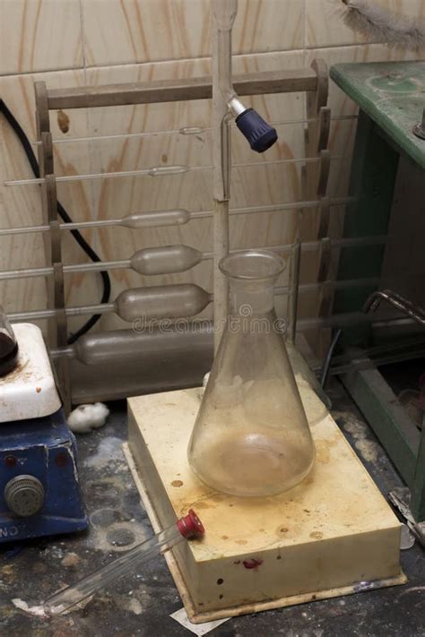 Different Types Of Testing Jars Or Tubes In A Laboratory Stock Photo