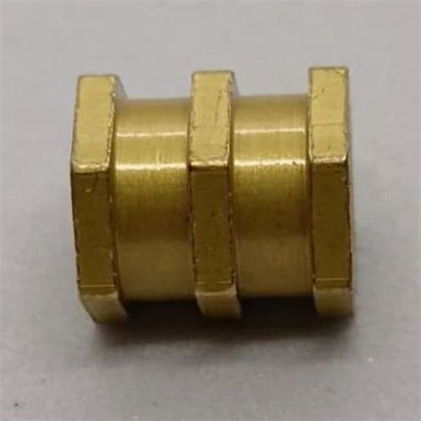 Golden Brass Hex Insert For Threaded Connecting Space Diameter 17mm