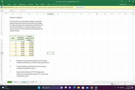 solved homework3 3 xisx [protected view] excel file home