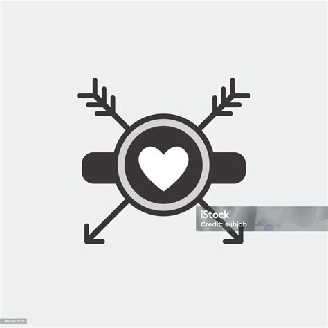 발렌타인의 날에 대 한 장식 아이콘입니다 그래픽 낭만적인 요소 마음 그리고 화살표입니다 사랑 하는 벡터 일러스트 레이 션 2월에 대한 스톡 벡터 아트 및 기타 이미지