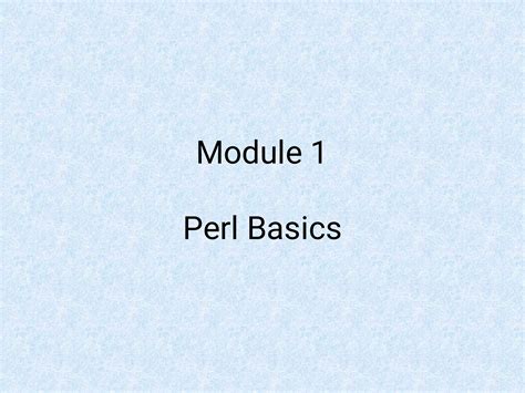 Introduction To Perl Programming Complete Notes Pdf