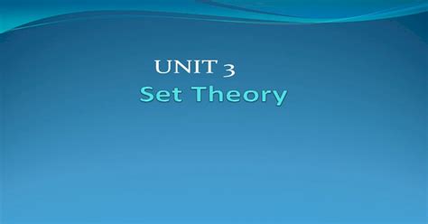 Ppt Unit 3 Outline Sets And Subsets Set Operations The Laws Of Set