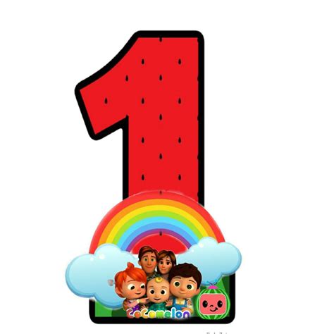 Coco Melon 1 Birthday Cake Toppers