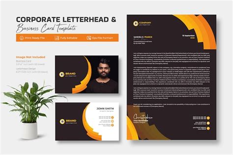 명함 및 레터헤드 템플릿 프리미엄 벡터
