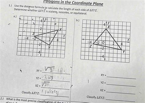 Solved Polygons In The Coordinate Plane 1 Use The Distance Formula