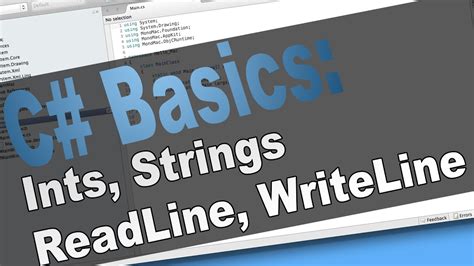 C Basic Tutorial Int String Console Readline Writeline Programming Lessons Youtube