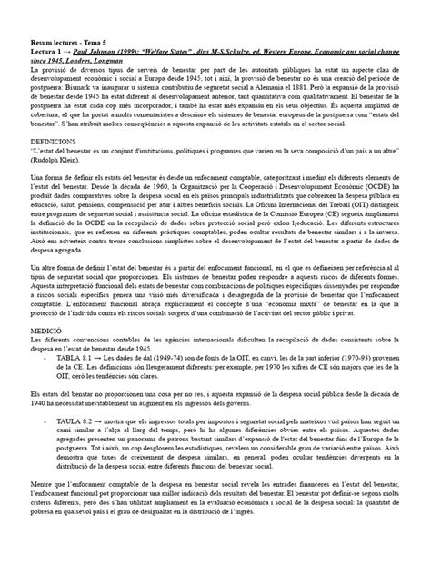 Resum Lectures Tema 5 Historia Economica Pdf
