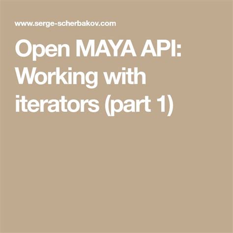 open maya api working with iterators part 1
