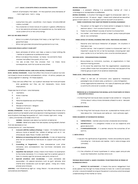 Unit I 3 Ethics Pdf Morality Reason
