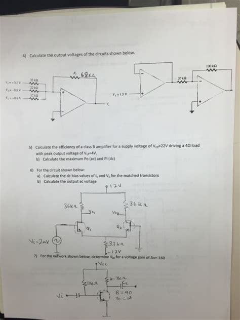 Solved Calculate The Output Voltages Of The Circuits Shown