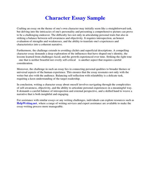 Character Essay Sample Pdf Gallbladder Medical Specialties