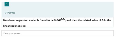 Solved Points Non Linear Regression Model Is Found To Chegg