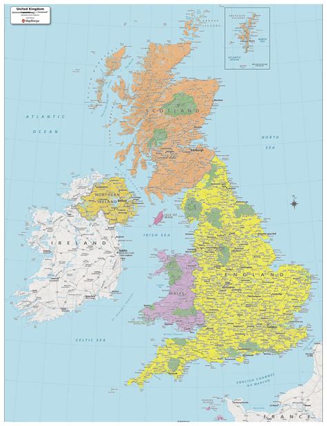 United Kingdom Highly Detailed Editable Political Map With Labeling