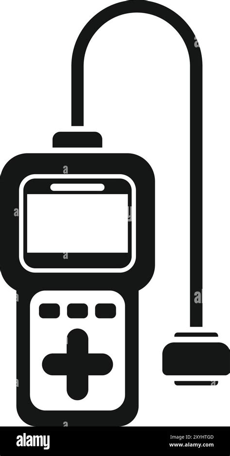 Black Simple Icon Of A Glucometer Measuring Blood Sugar Level Stock