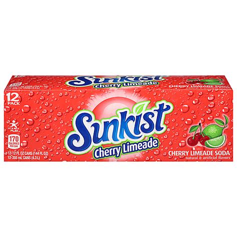 Sunkist Soda Cherry Limeade 12 Pack 12 Ea Lime Juice And Limeade Saveway Food