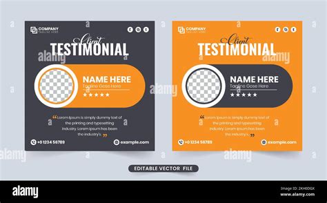 Customer Feedback Testimonial Design With Dark And Orange Colors Modern Customer Review Layout
