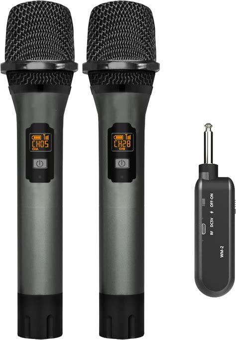 VeGue Wireless Microphone UHF Cordless Dual Handheld Dynamic Mic Set With Rechargeable Receiver