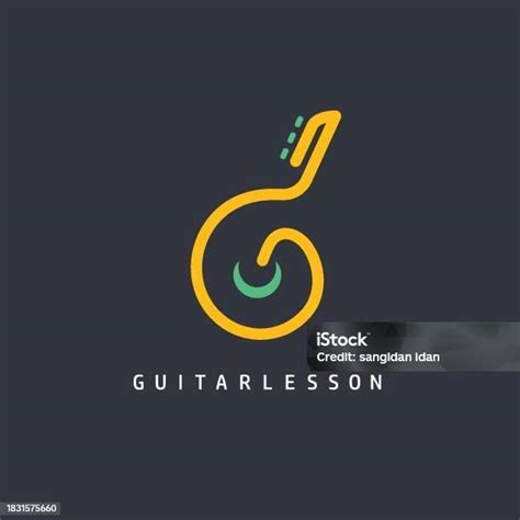 G Letter Gutar Icon Vector Concept Design Template Stock Illustration