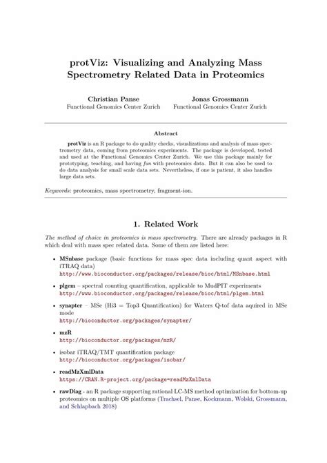 Pdf Protviz Visualizing And Analyzing Mass Visualizing And