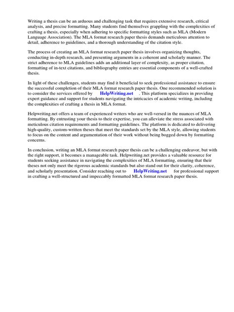 Mla Format Research Paper Thesis Pdf Citation Essays