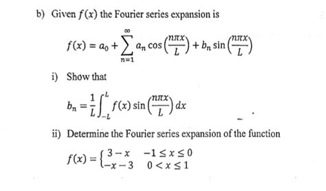 Solved B ﻿given F X ﻿the Fourier Series Expansion