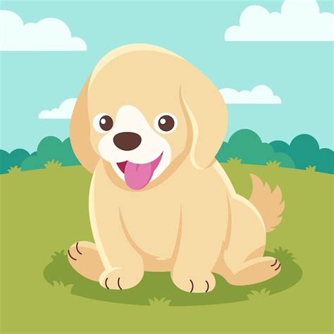 손으로 그린 만화 강아지 그림 무료 벡터