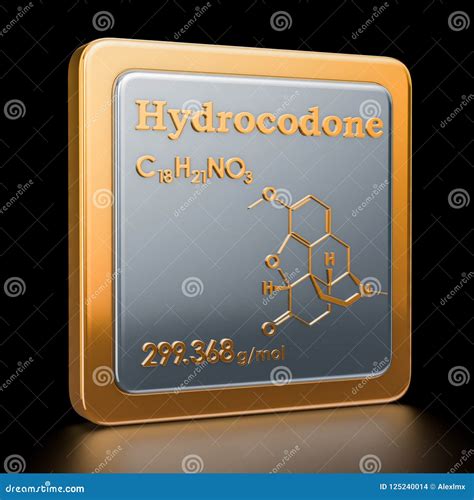 Hydrocodone Chemical Formula Molecular Structure 3d Rendering Stock