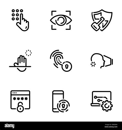 Set Of Black Vector Icons Isolated Against White Background
