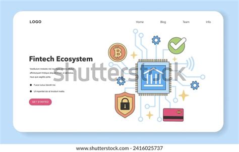 Fintech Ecosystem Concept Integration Banking Blockchain Stock Vector Royalty Free 2416025737