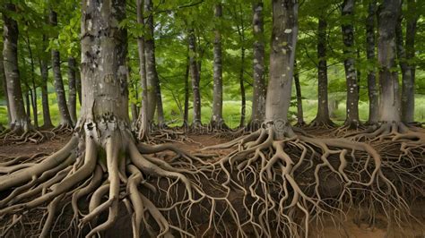 Sassafras Trees With Exposed Roots For Harvesting Stock Illustration Illustration Of