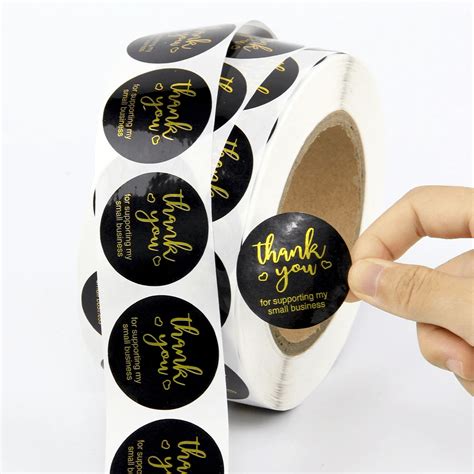 Custom Roll Round Logo Label Thank You Sticker Printing Adhesive