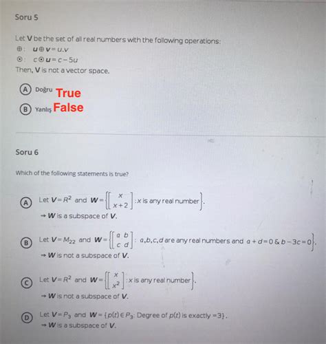 Solved Soru Let V Be The Set Of All Real Numbers With The Chegg Com