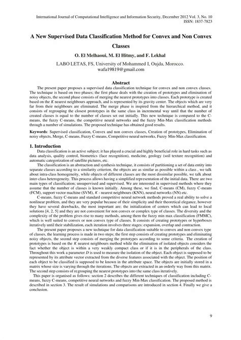 Pdf Paper 2 A New Supervised Data Classification Method For Convex And Non Convex Classes