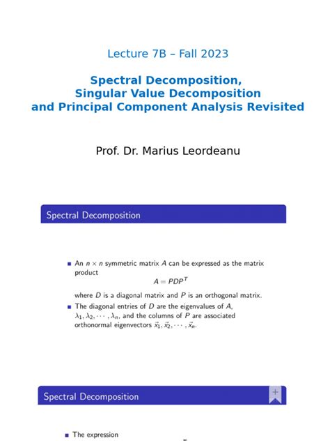 Lecture7 Section1 Pca And Svd Pdf