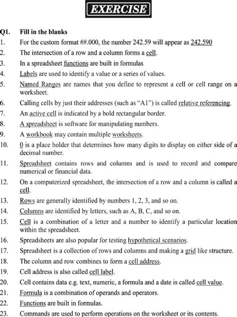 11th Computer Chapter 10 Exercise Pdf