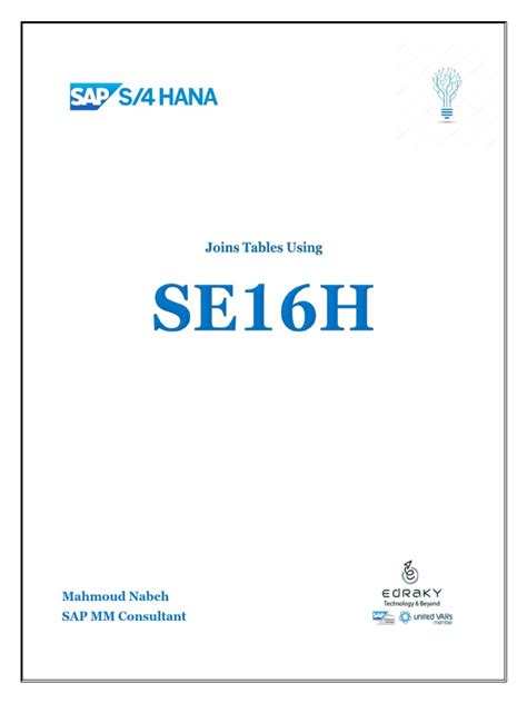 How To Create Inner Joins Between Tables Using Se16h Pdf