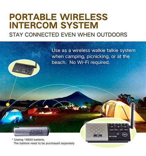 Full Duplex Wireless Intercom System Two Way Communication For Home And Office Hands Free