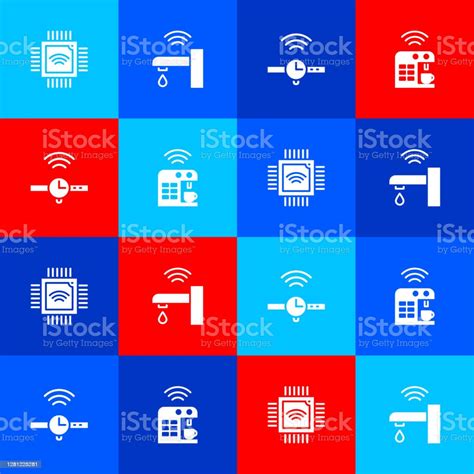 Set Processor With Microcircuits Cpu Smart Water Tap Smartwatch And
