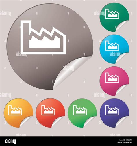 Chart Icon Sign Set Of Eight Multi Colored Round Buttons Stickers Vector Stock Vector Image