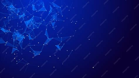 Premium Vector Network Connection Structure On Blue Background