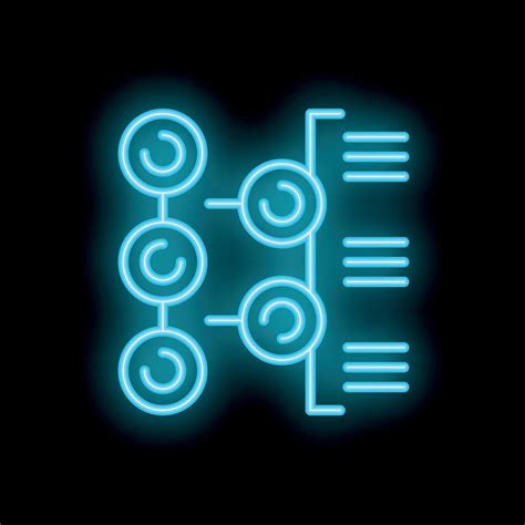 Blue Neon Style Icon Representing Algorithm Scheme For Machine Learning Process 52899212 Vector